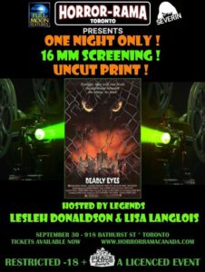 Event Announcement – Deadly Eyes 40th Anniversary Screening
